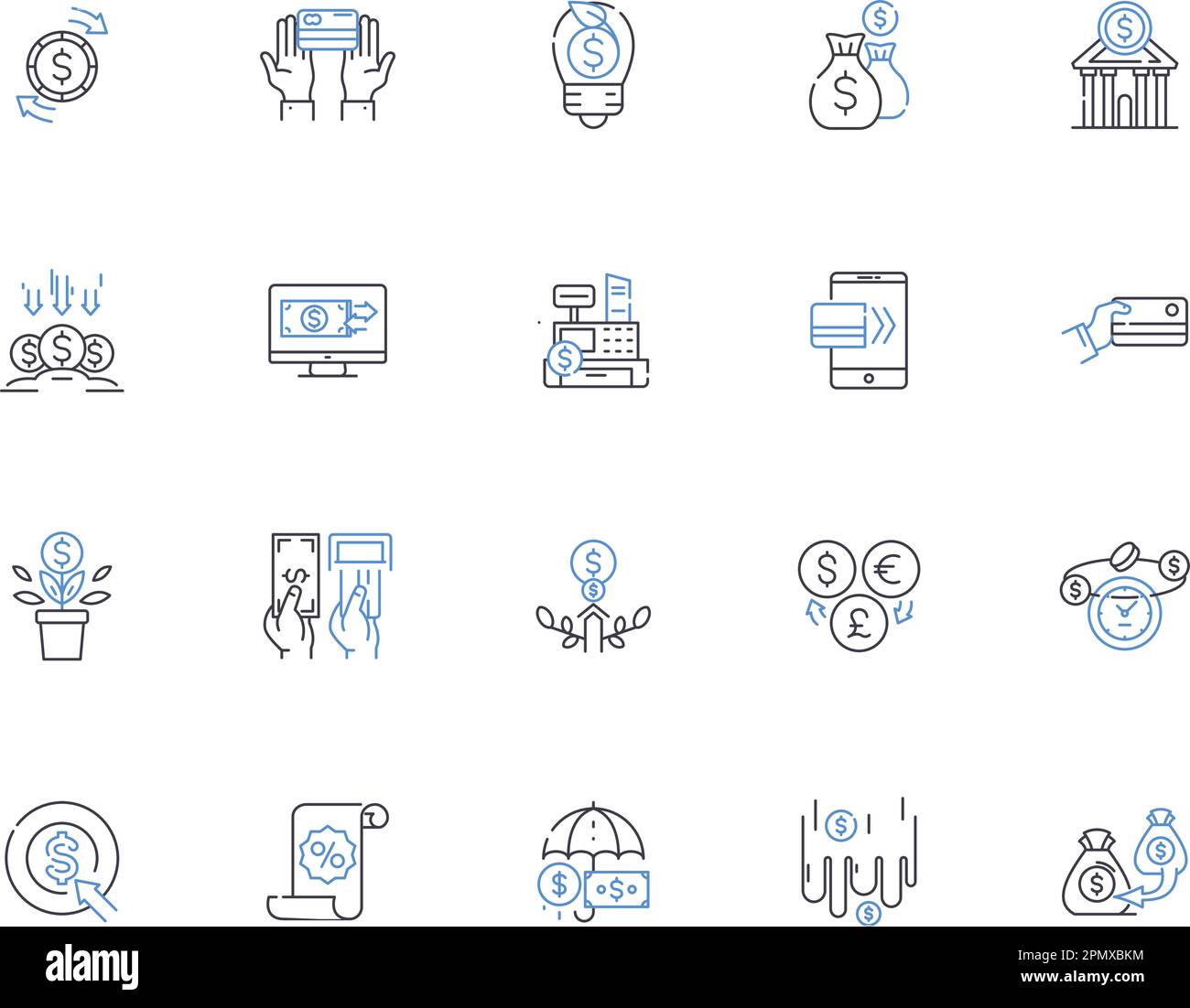 Payment outline icons collection. Fee, Remittance, Tribute, Dues, Spend ...