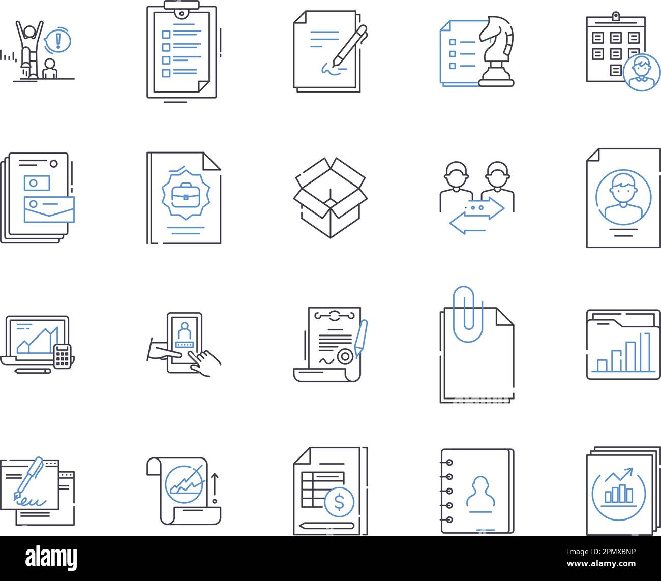 Office Documentation Outline Icons Collection Office Documentation Files Paperwork Records