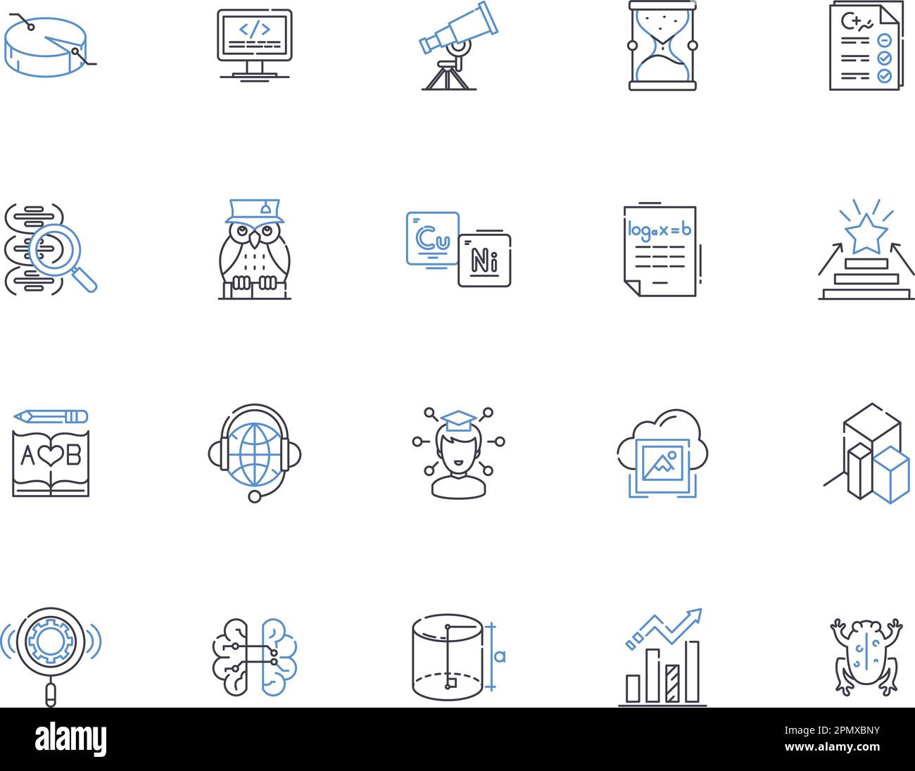 Laboratory Outline Icons Collection Lab Test Experiment Research