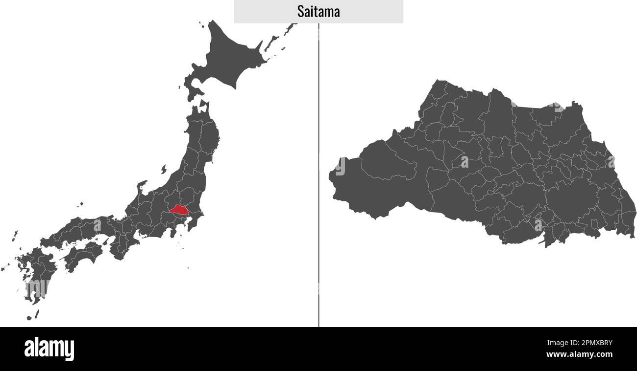 map of Saitama prefecture of Japan and location on Japanese map Stock ...