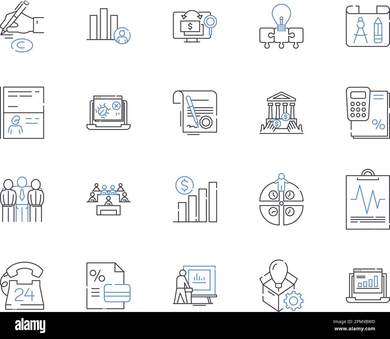 Corporation outline icons collection. Company, Entity, Business ...