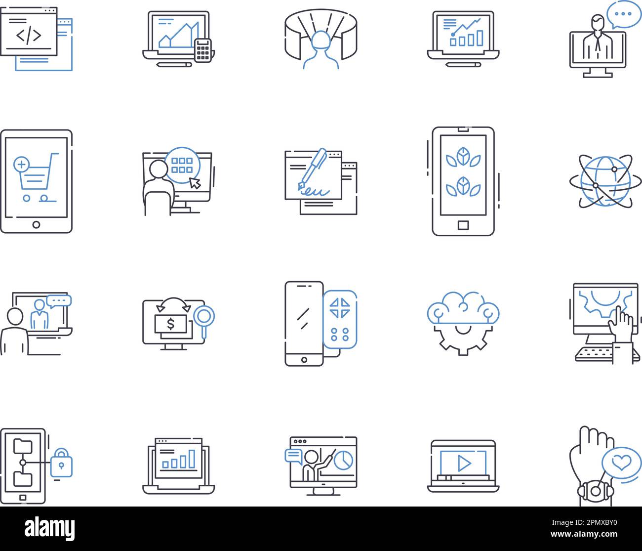 Gadjets and computers outline icons collection. Gadgets, Computers ...