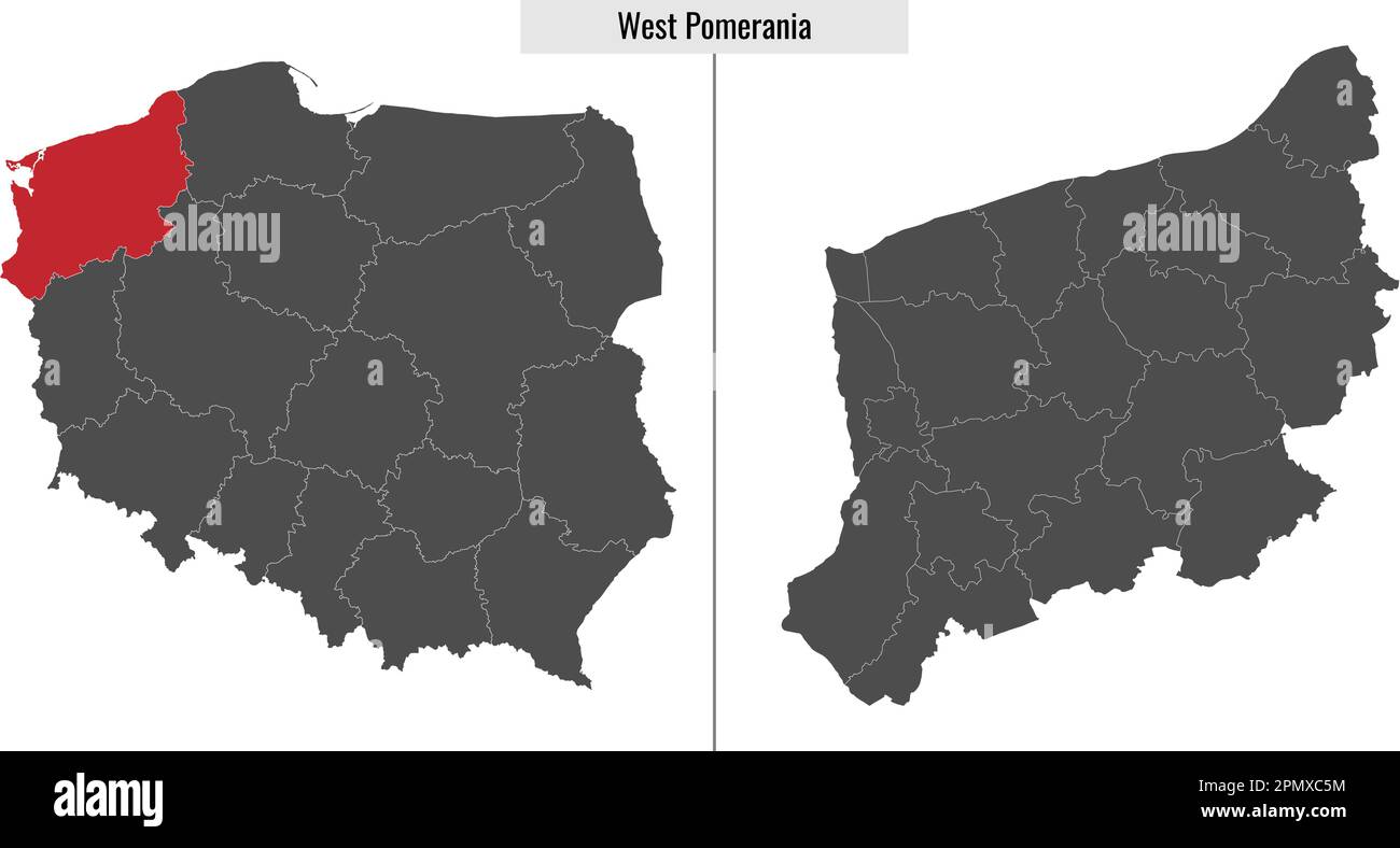 map of West Pomerania voivodship province of Poland and location on ...