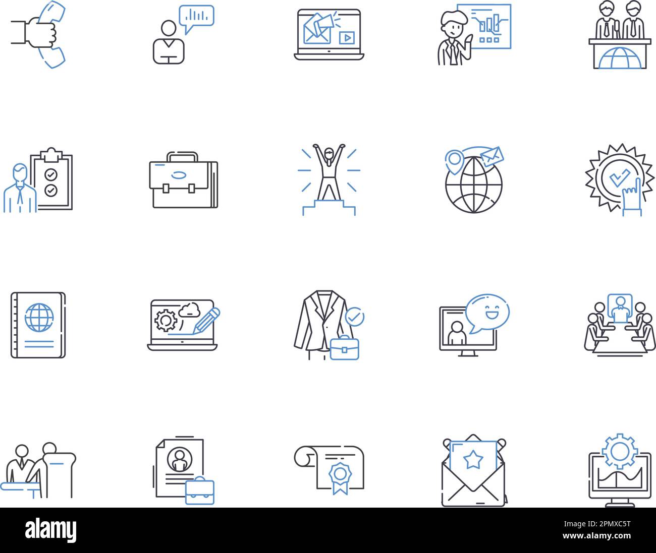 Digital Agency outline icons collection. Digital, Agency, Marketing ...