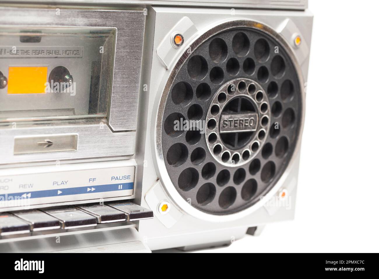 Moscow, Russia, April 15, 2023: Toshiba RT-103S bombeat L-02 stereo radio cassette recorder ...