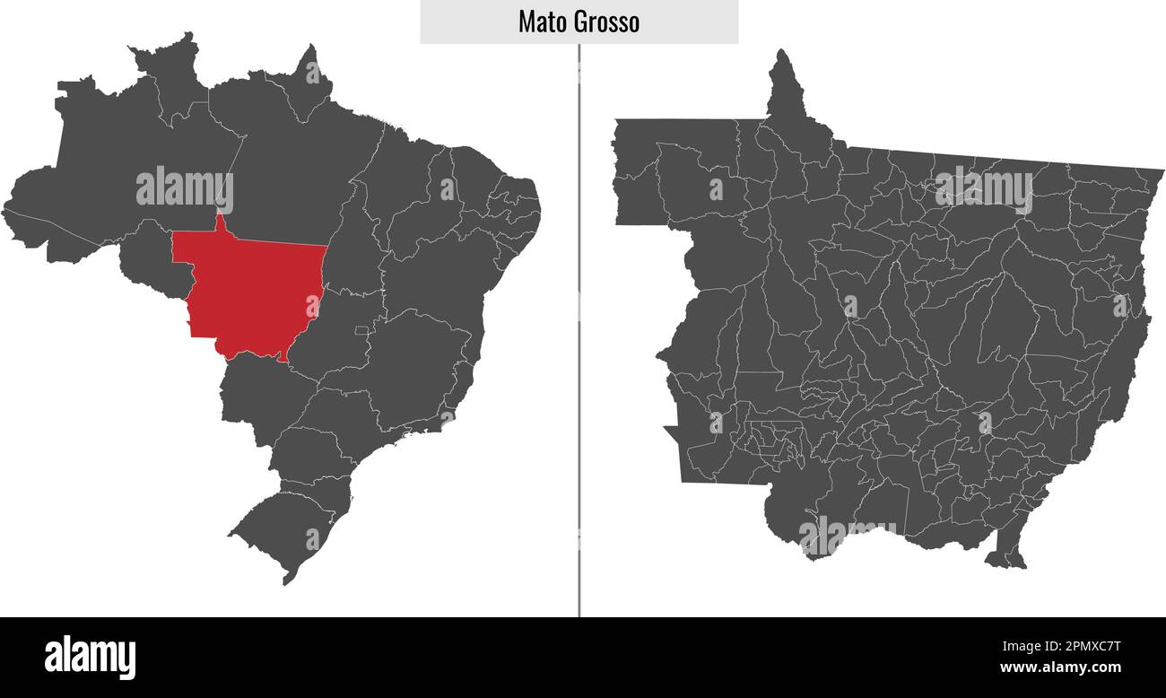 Mato grosso vector outline map hi-res stock photography and images - Alamy