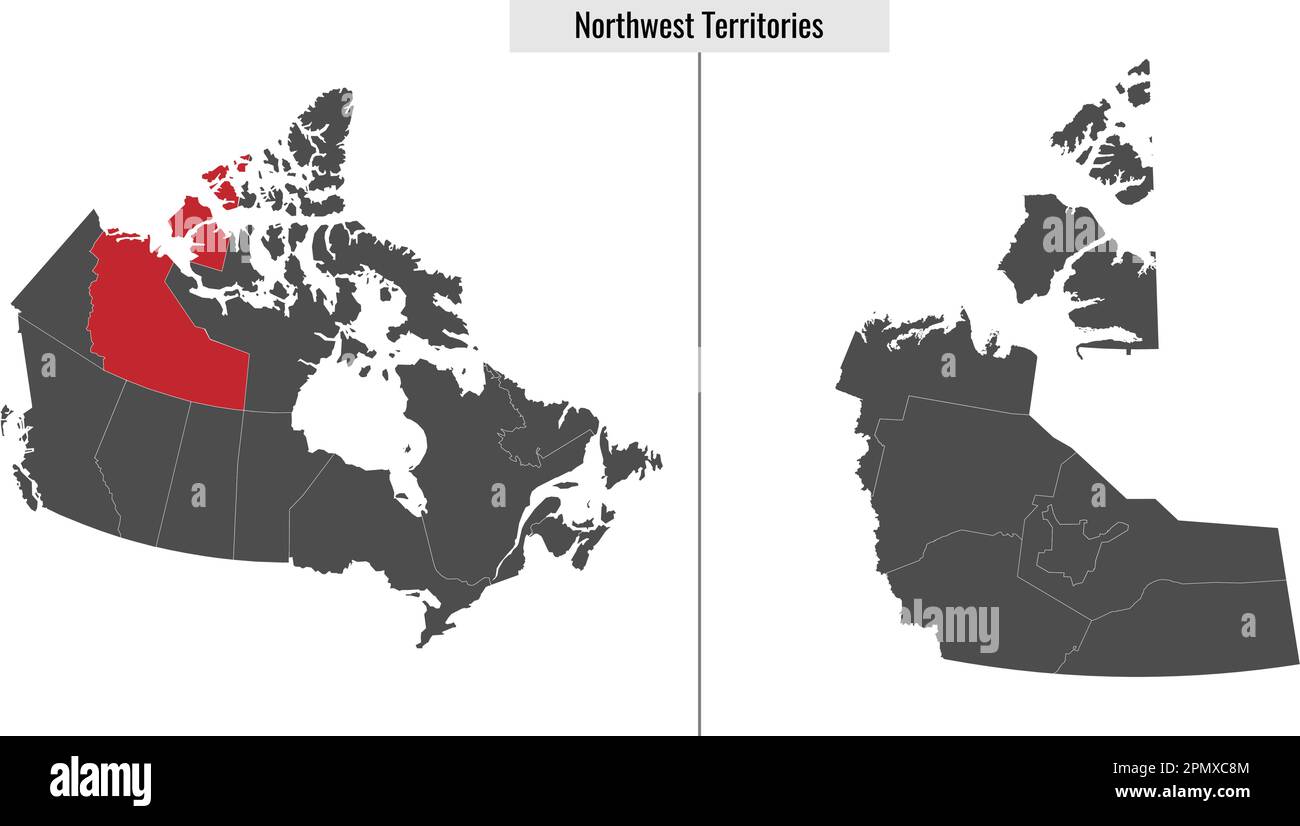map of Northwest Territories province of Canada and location on ...