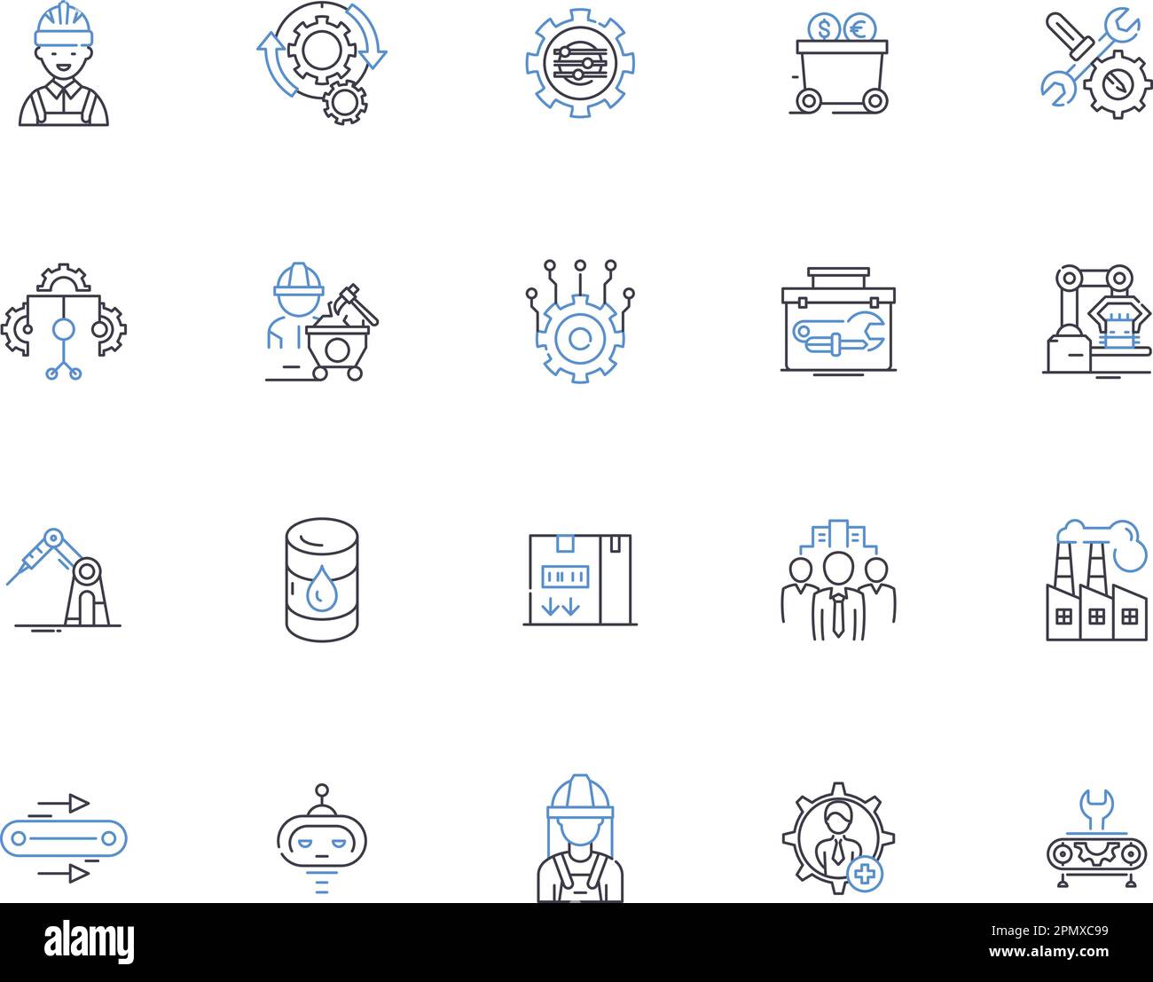 Industrial outline icons collection. Industry, production ...