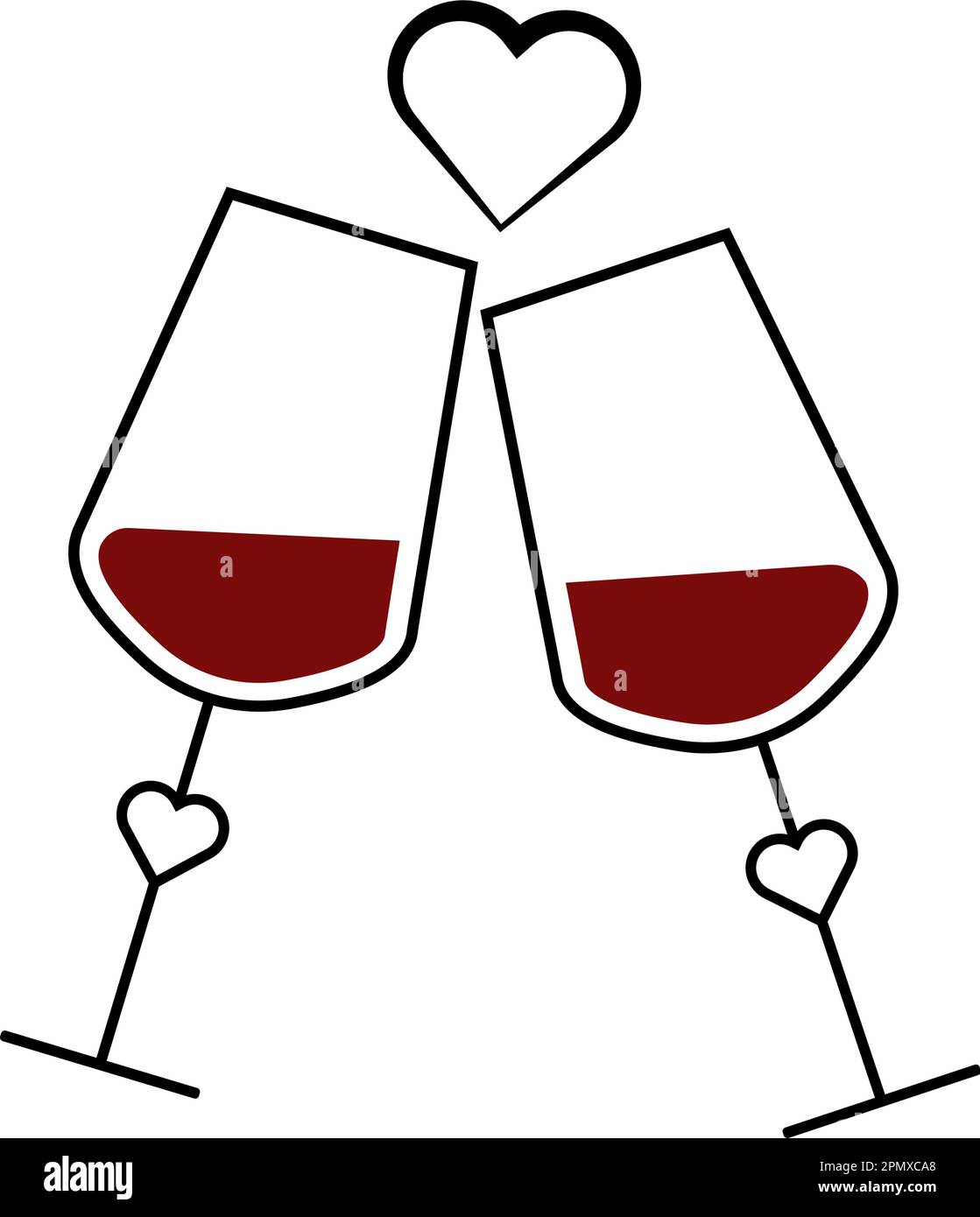 Valentines day two glasses Stock Vector Images - Alamy