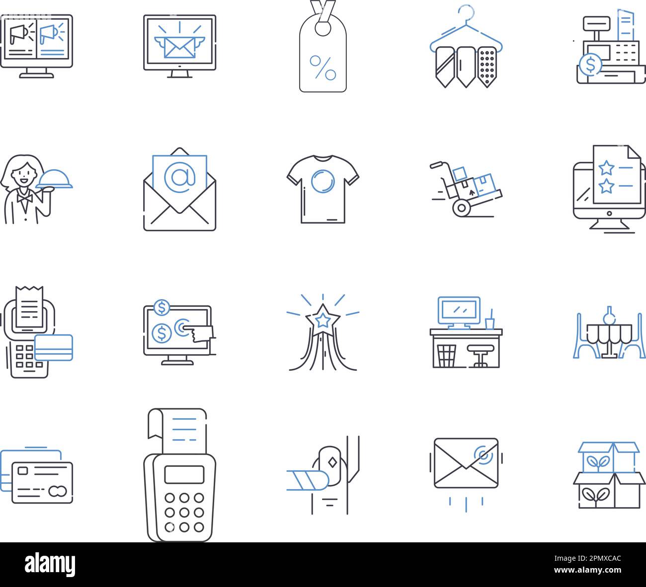 Store and meal outline icons collection. store, meal, restaurant ...