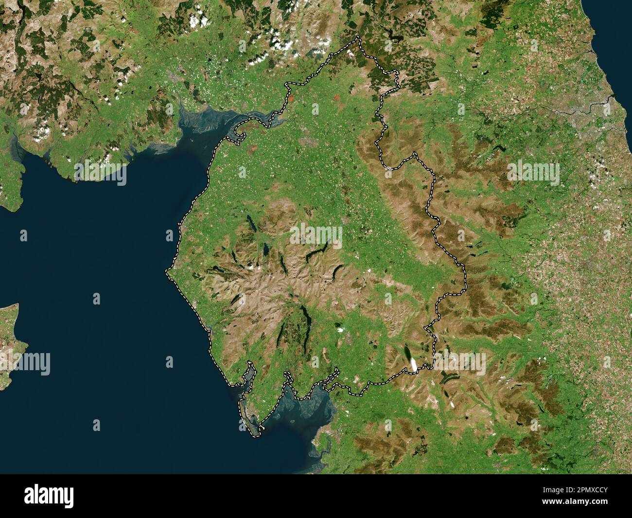 Cumbria Administrative County Of England Great Britain High Resolution Satellite Map Stock