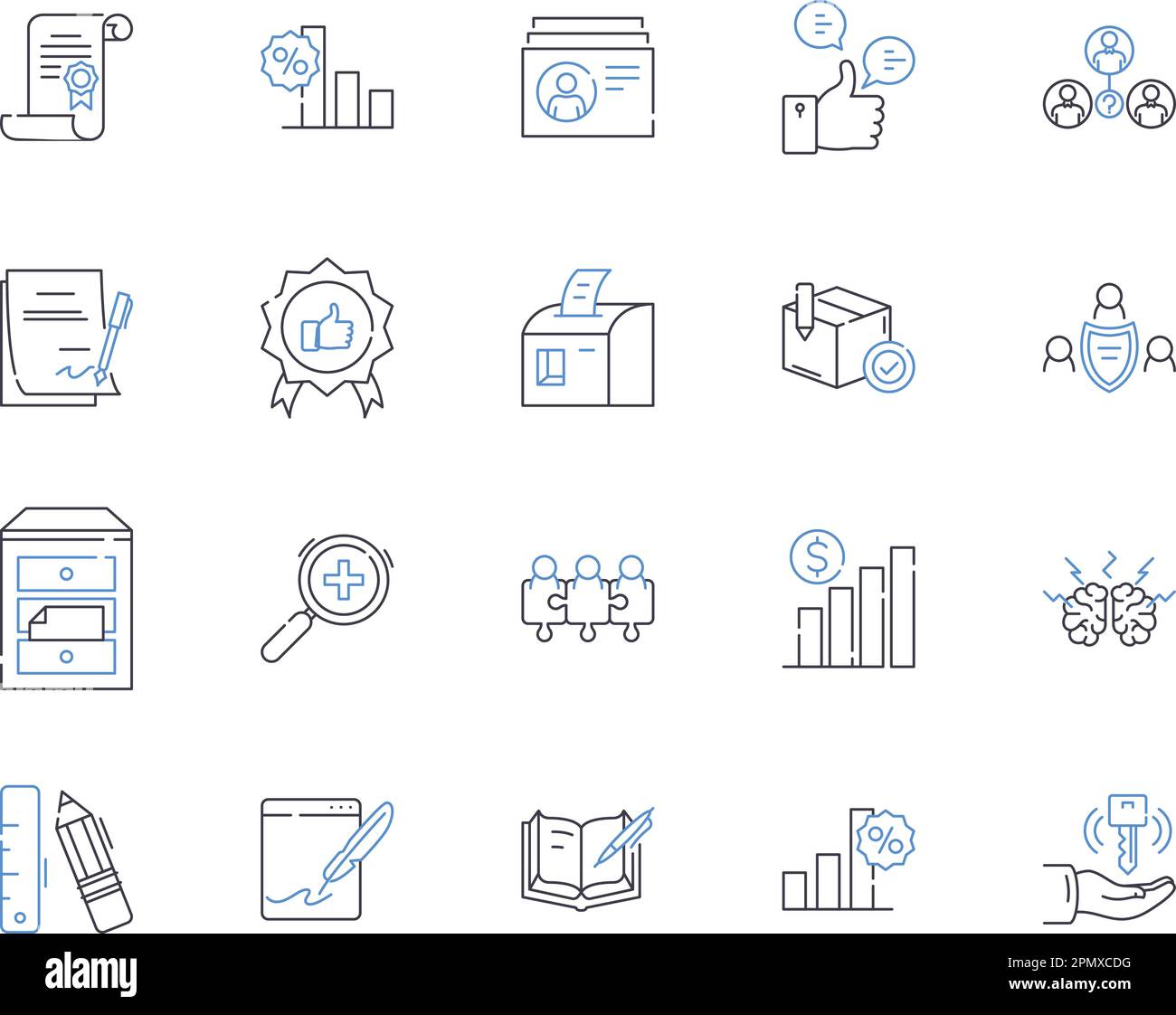 Office and managers outline icons collection. Office, Managers ...