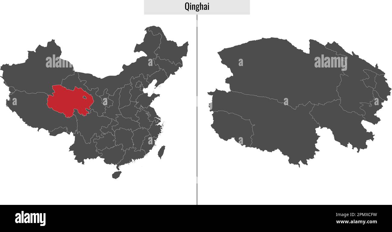 map of Qinghai province of China and location on Chinese map Stock Vector Image & Art - Alamy