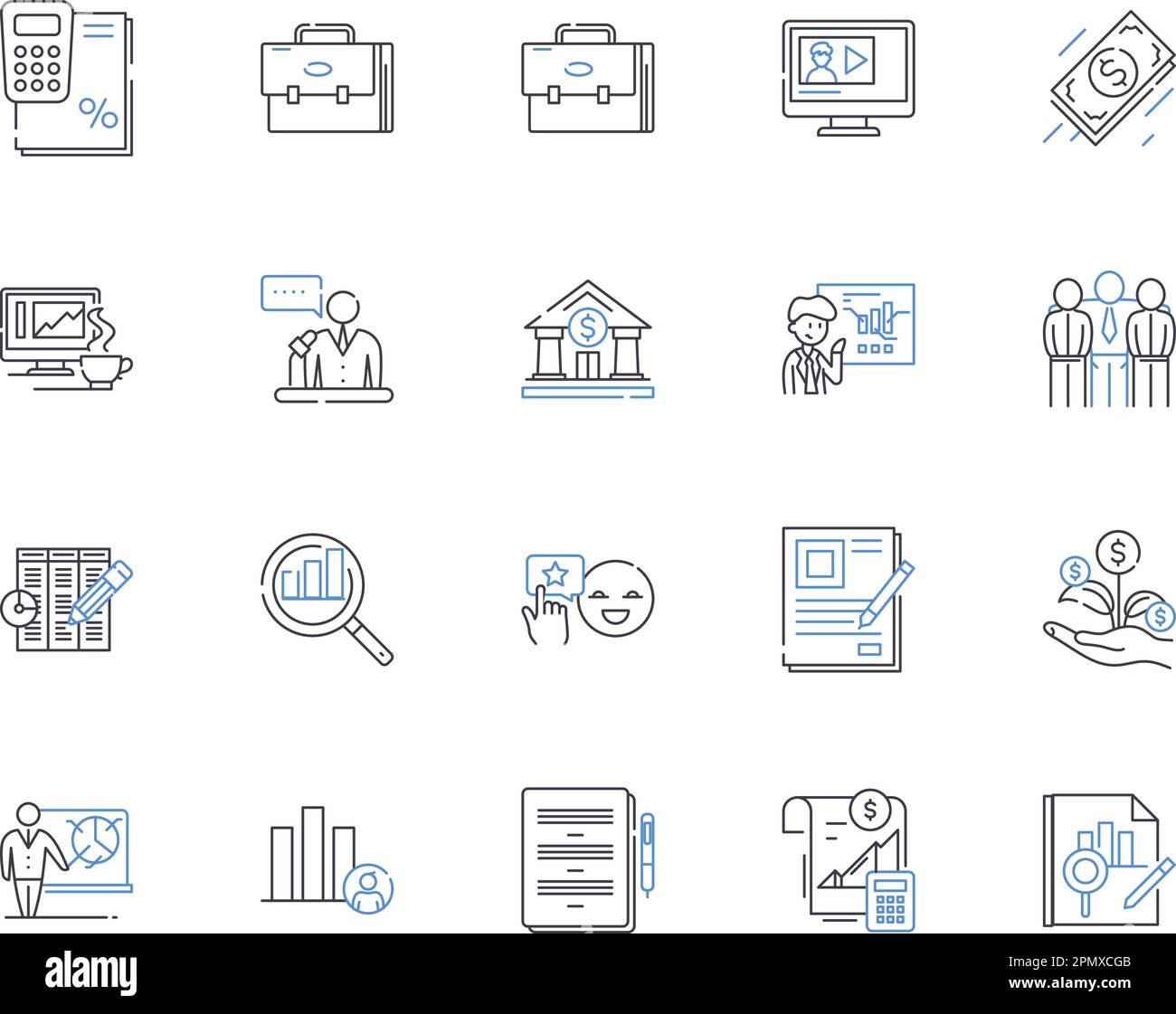mutual funds outline icons collection. mutual, funds, investing, asset ...