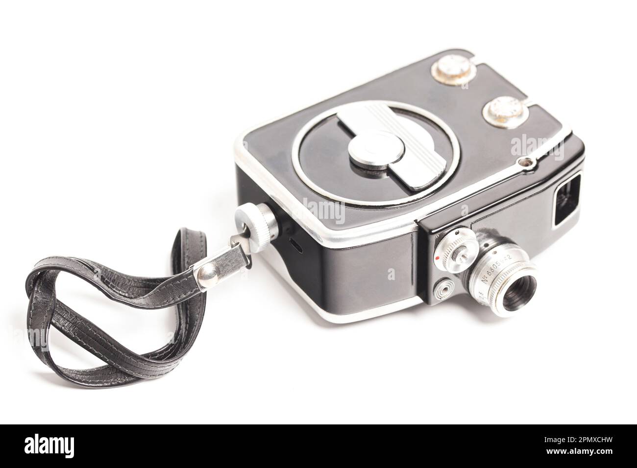 Vintage movie camera isolated on white Stock Photo - Alamy