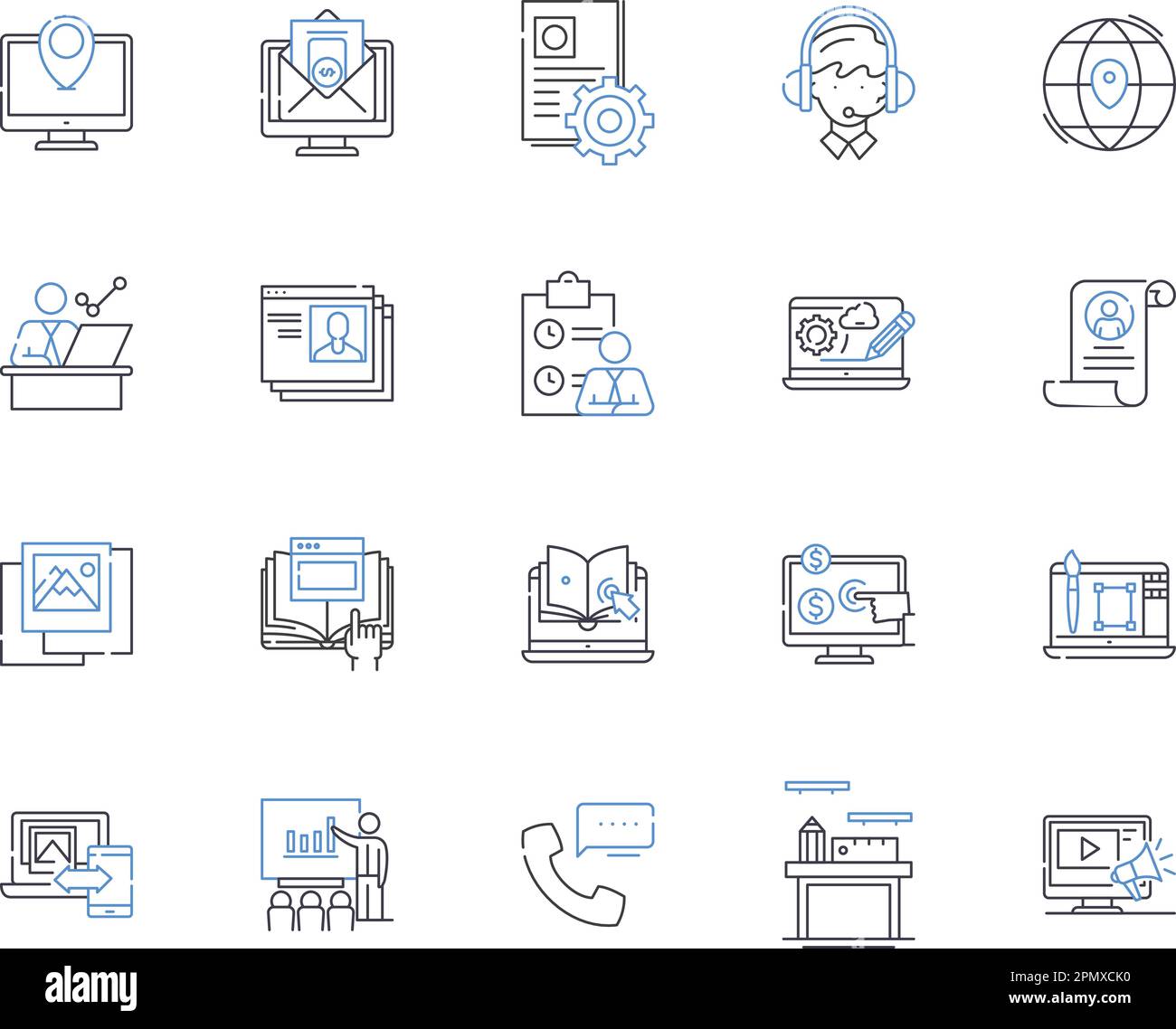 Corporation teamwork outline icons collection. Cooperation ...