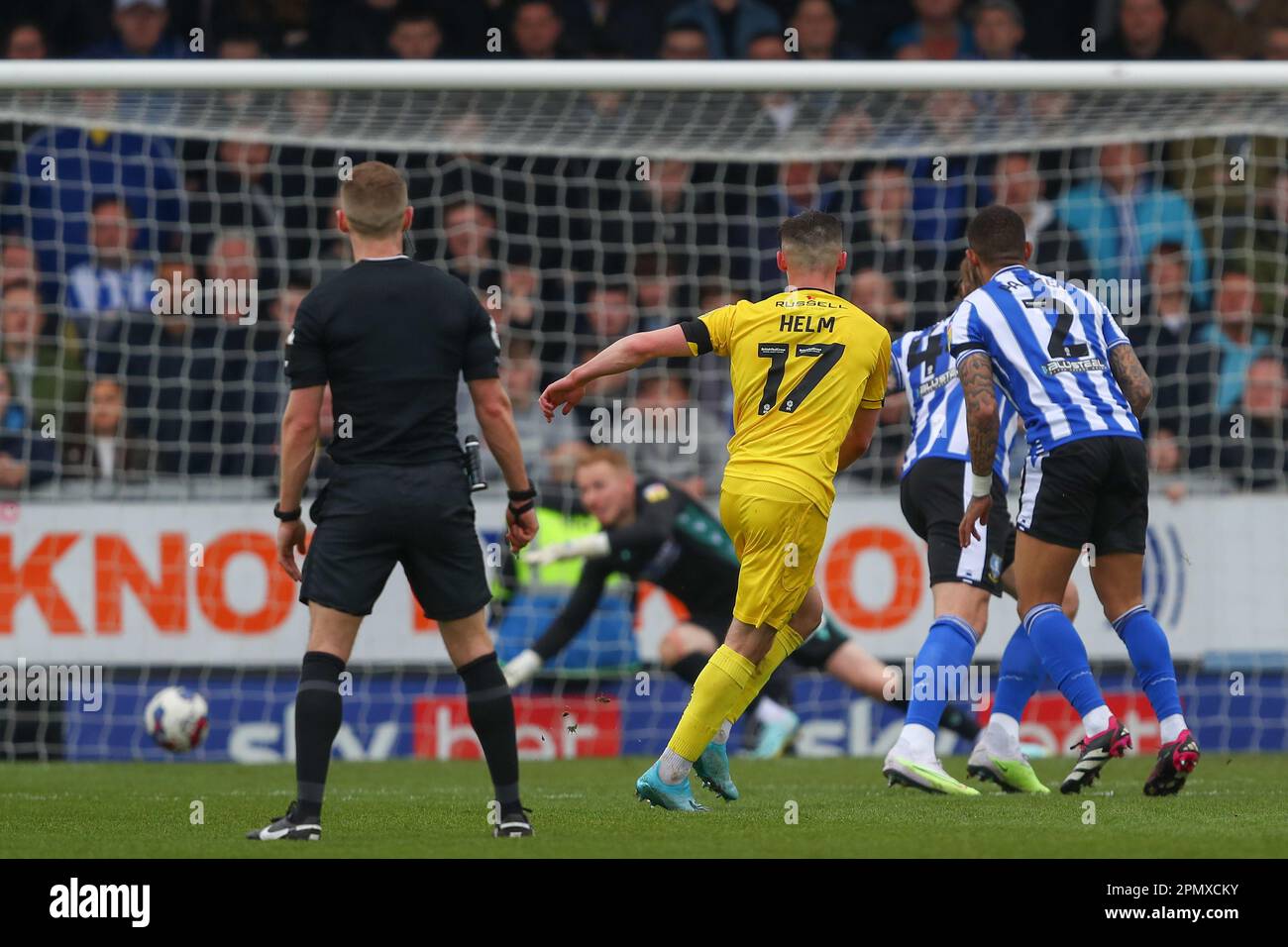 Mark Helm #17 of Burton Albion scores a goal to make it 3-1 during the ...