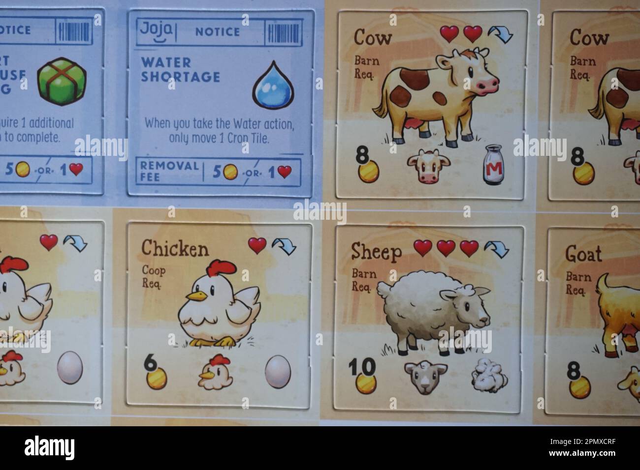 Pieces and cardboard tokens from Stardew Valley the board game Stock ...