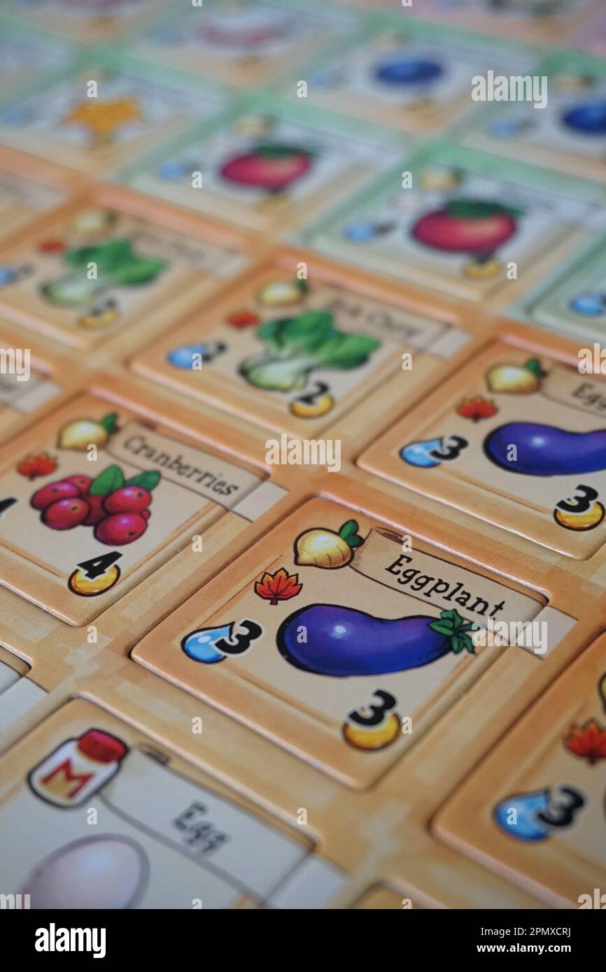 Pieces and cardboard tokens from Stardew Valley the board game Stock ...