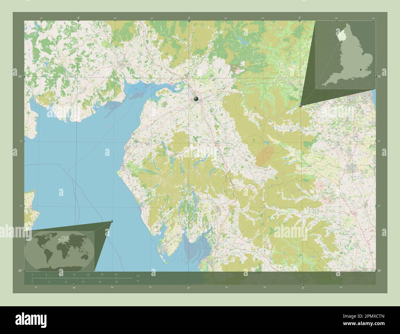 Cumbria, administrative county of England - Great Britain. Open Street ...