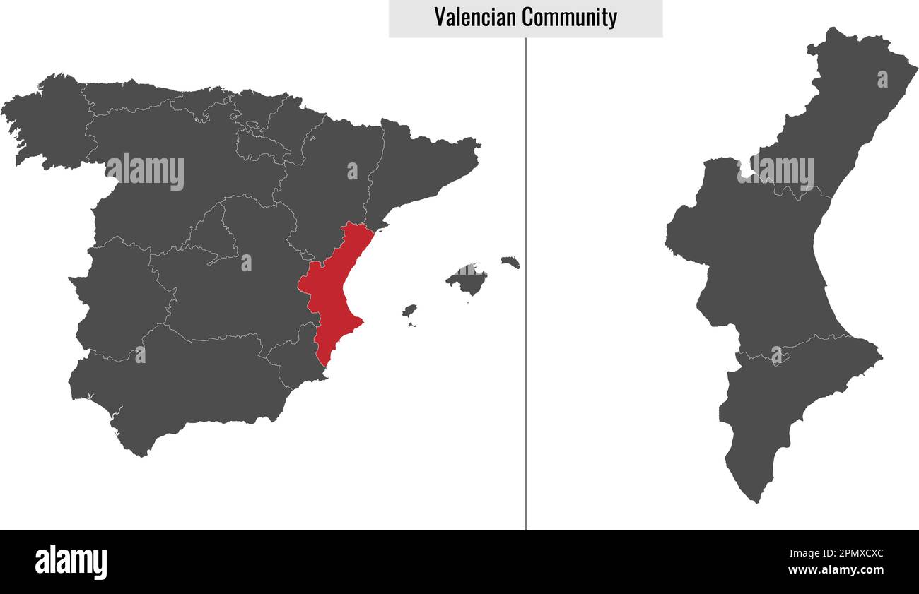 map of Valencian Community autonomous community of Spain and location ...