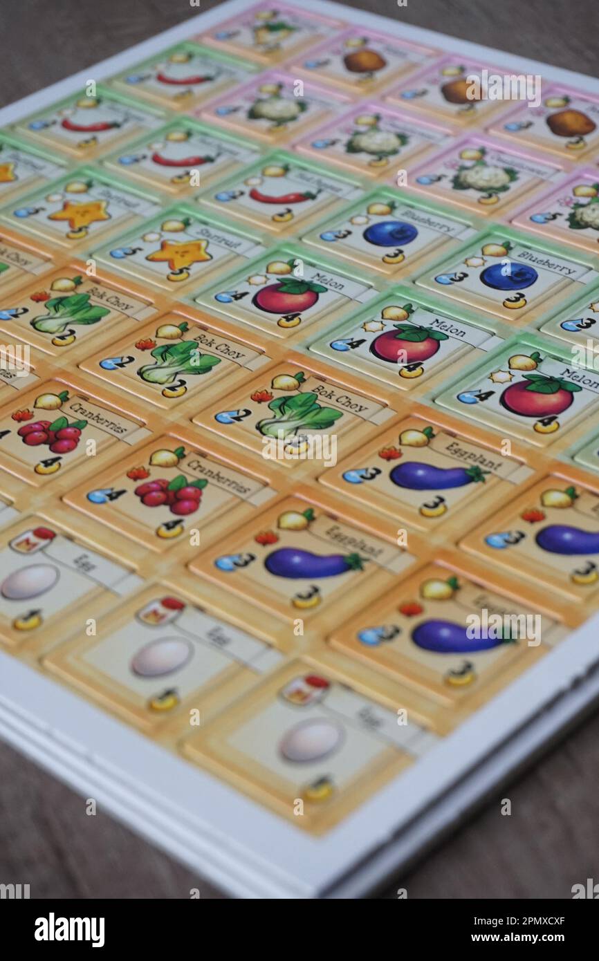 Pieces and cardboard tokens from Stardew Valley the board game Stock ...