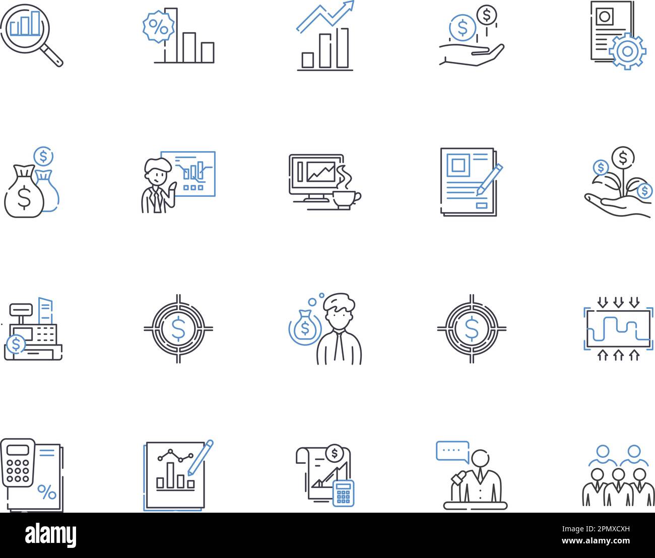 Audit outline icons collection. Auditing, Assessments, Testing ...