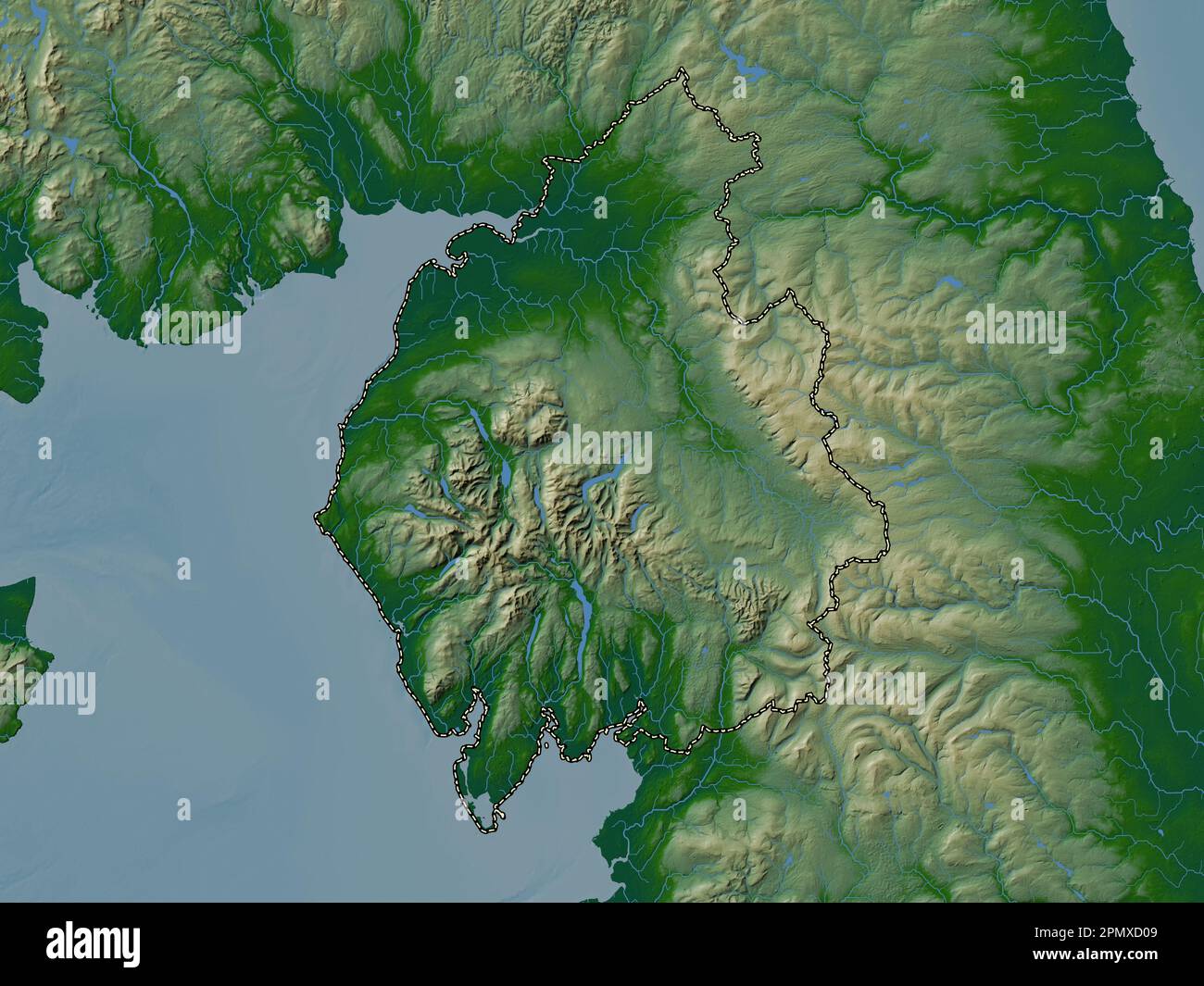 Cumbria, administrative county of England - Great Britain. Colored ...