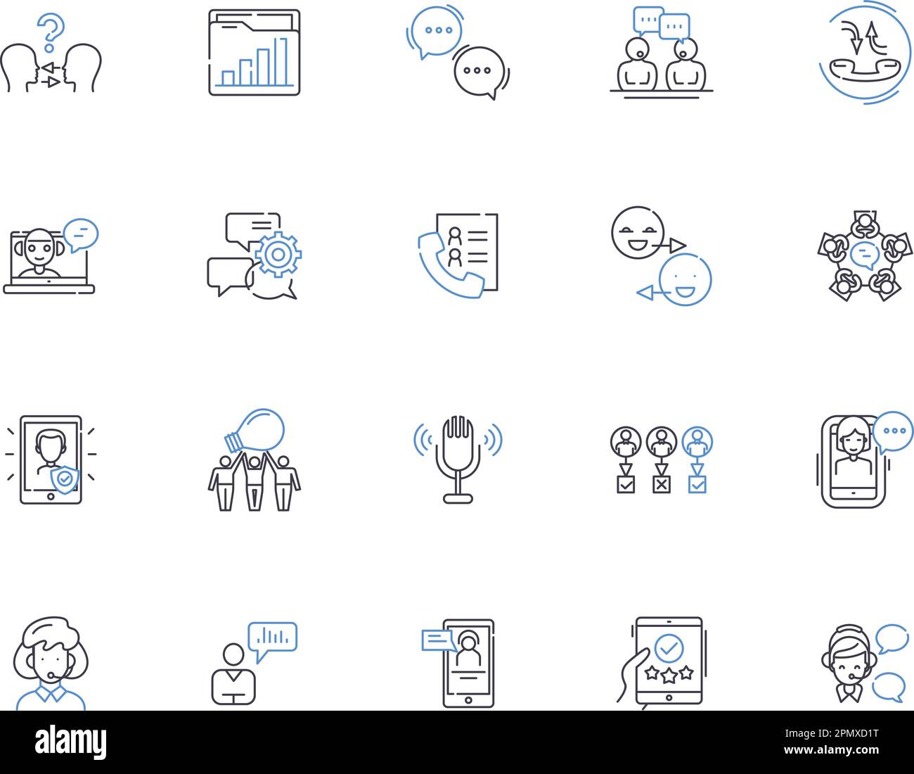 Communication people outline icons collection. Communicators, Dialogue, Interlocutors ...