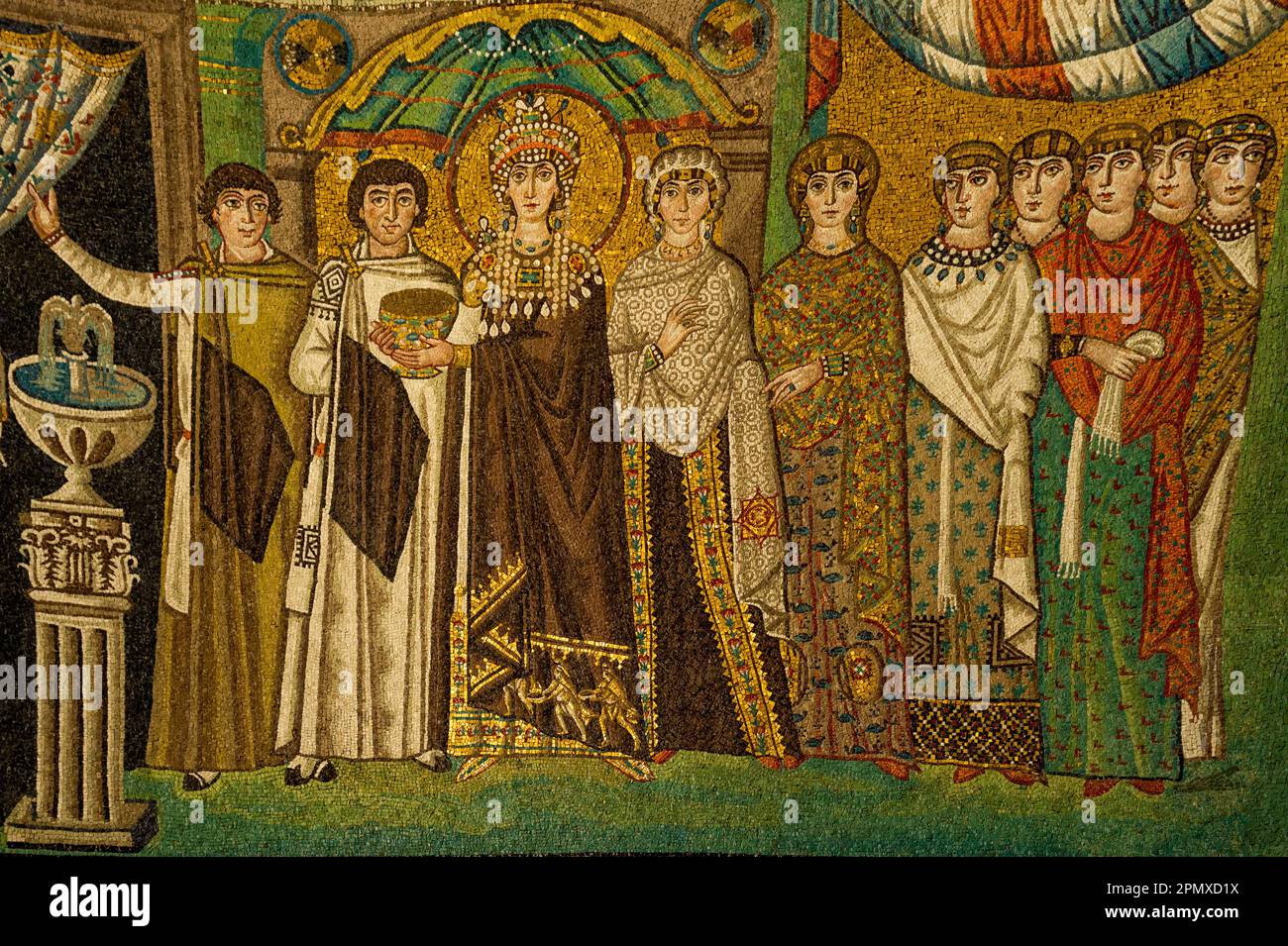 San Vitale old romanesque church Ravenna Mosaics of Empress Theodora ...