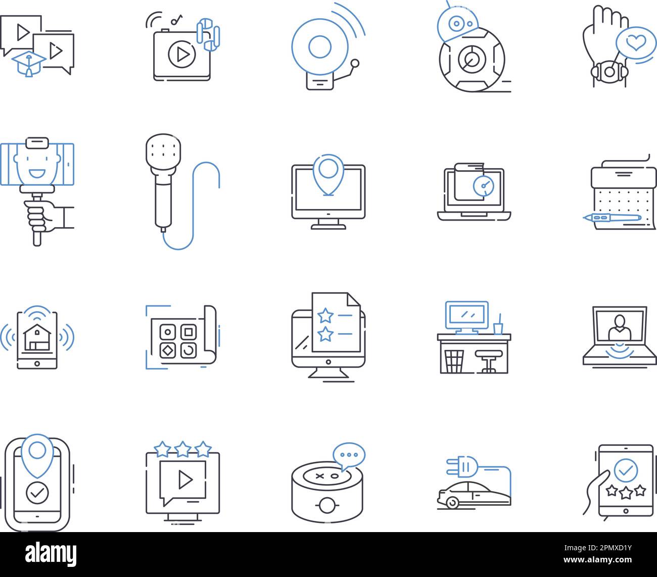 Electronic industry outline icons collection. electronics, industry ...