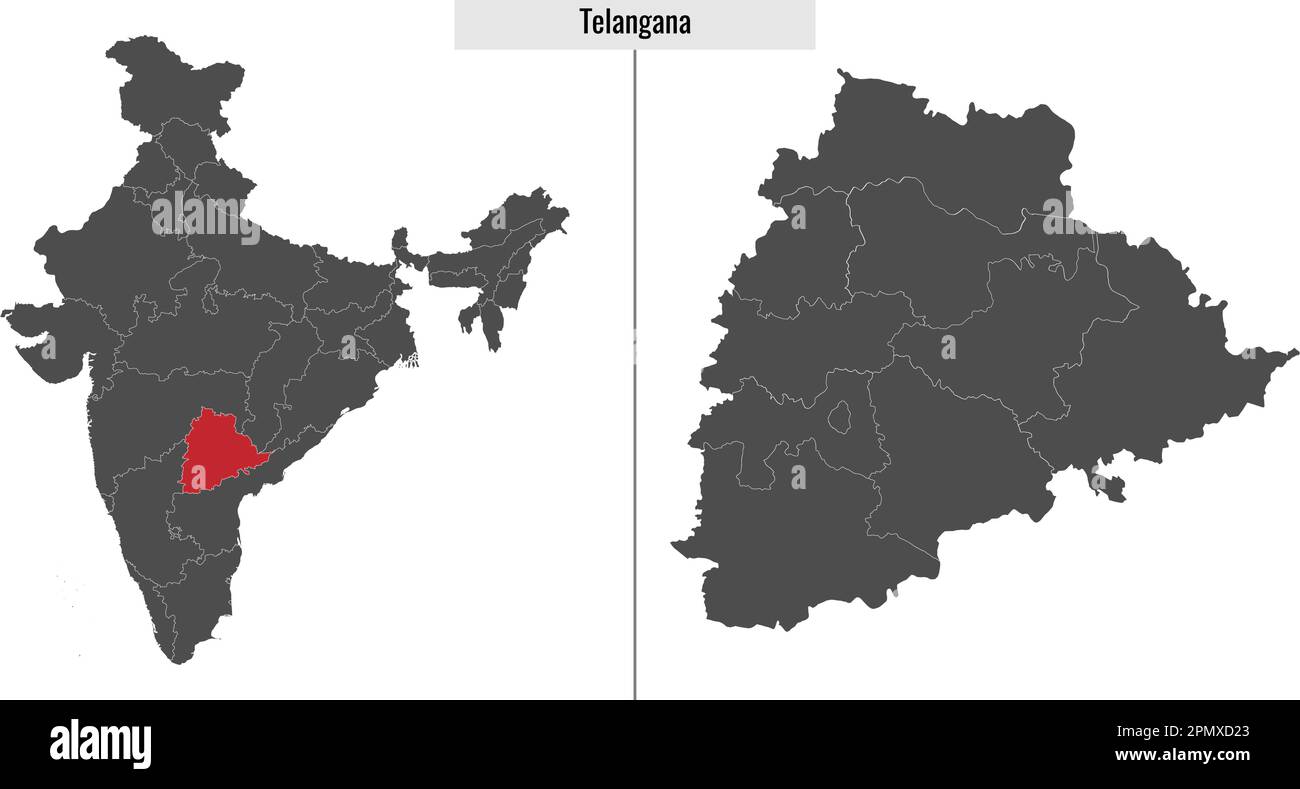 map of Telangana state of India and location on Indian map Stock Vector ... map of Telangana state of India and location on Indian map Stock Vector ...