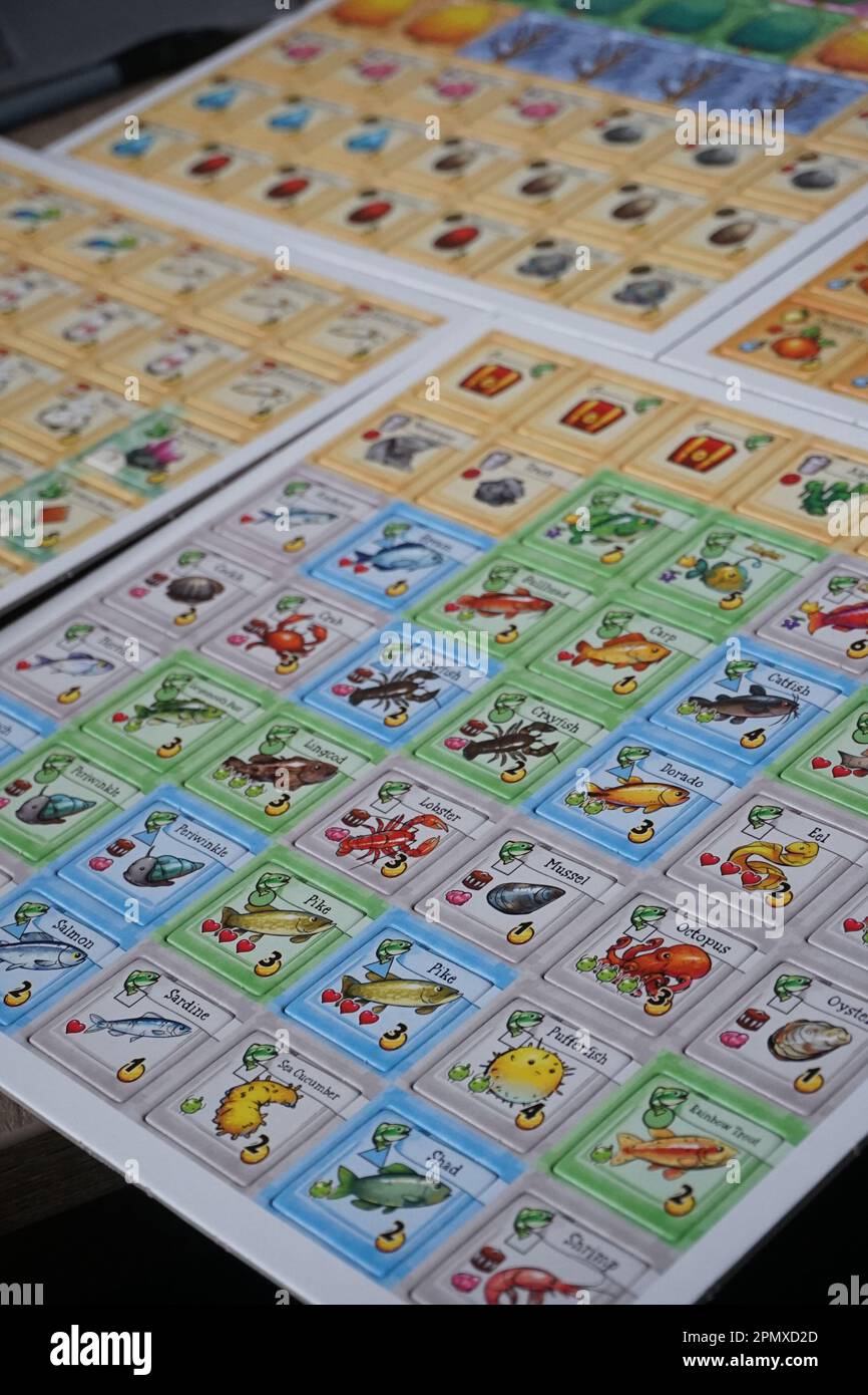 Pieces and cardboard tokens from Stardew Valley the board game Stock ...