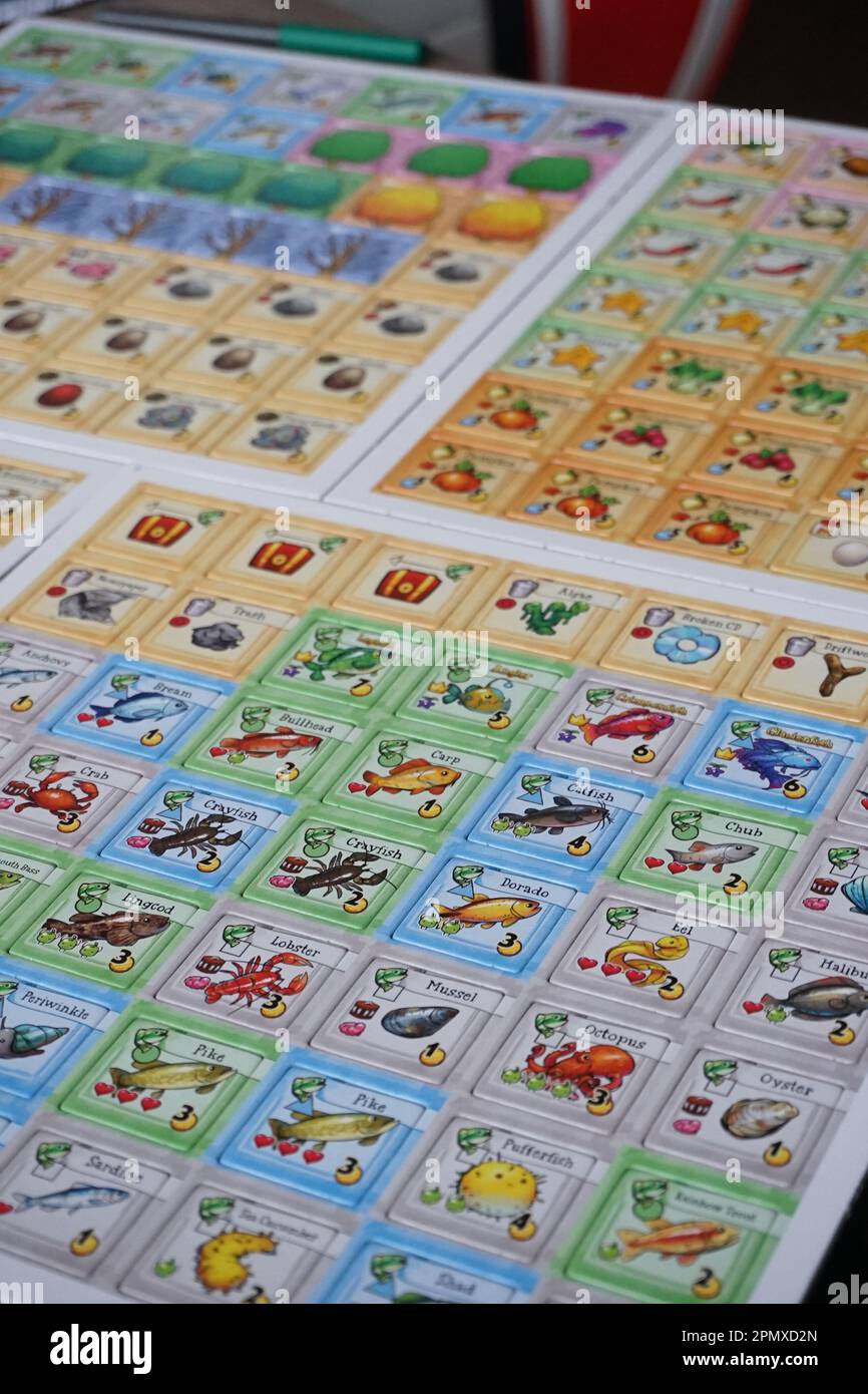 Pieces and cardboard tokens from Stardew Valley the board game Stock ...