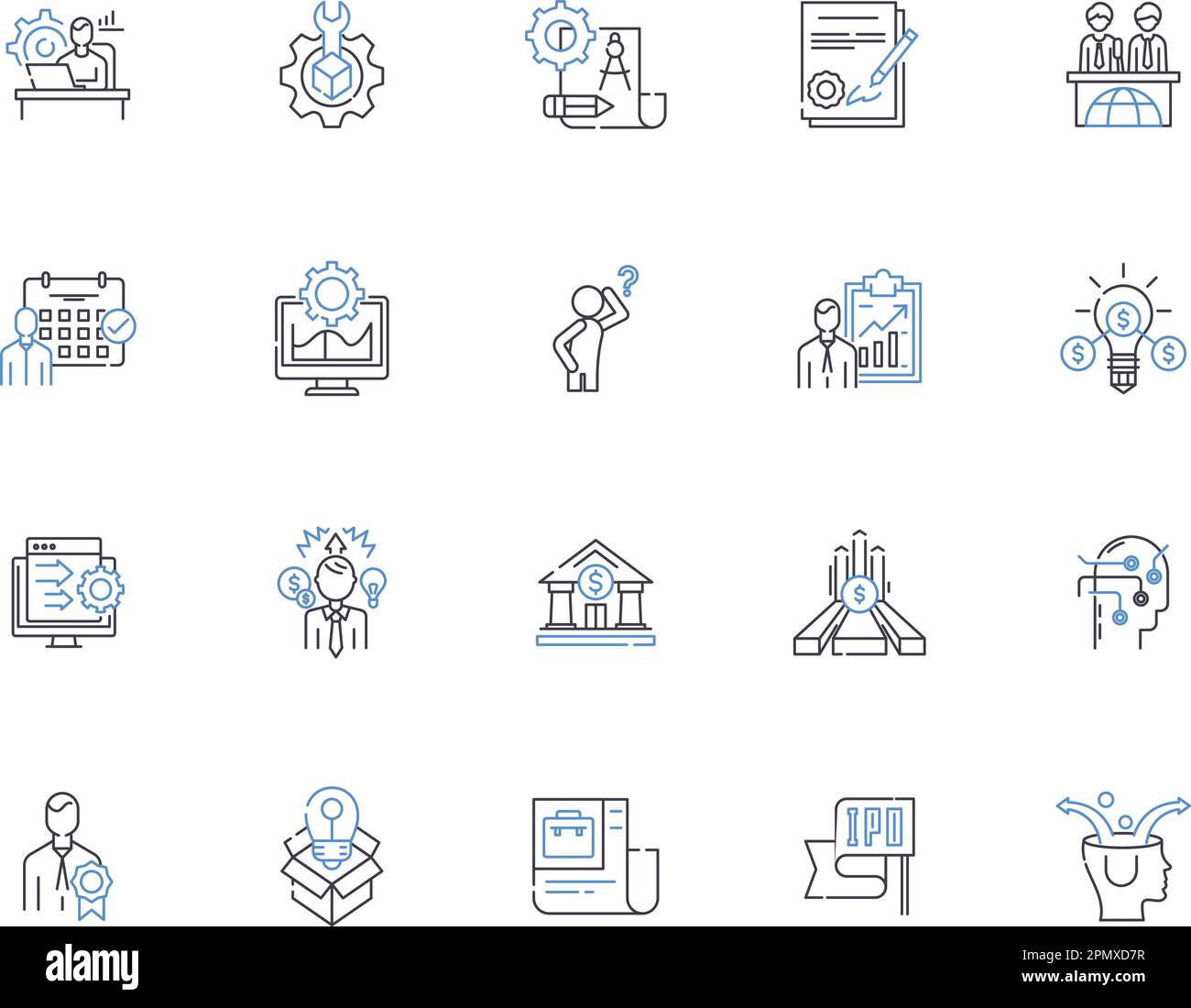 Business research outline icons collection. Business, Research, Market ...