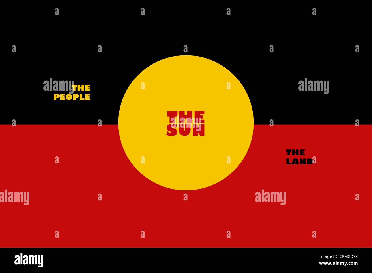 A digital drawing of the australian aboriginal flag with it's meaning ...