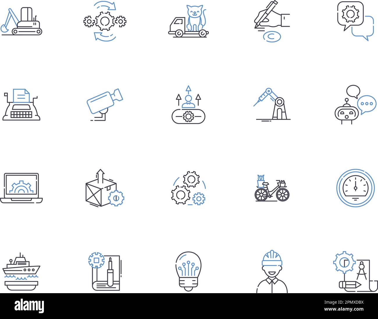 Mechanics outline icons collection. Mechanics, Repair, Motor ...