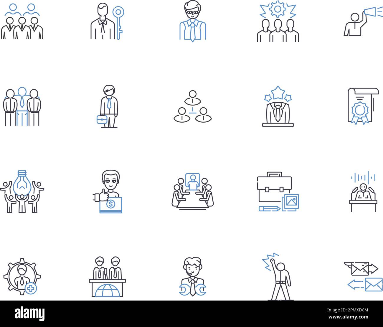 Administration outline icons collection. Management, Leadership, Oversight, Governance ...
