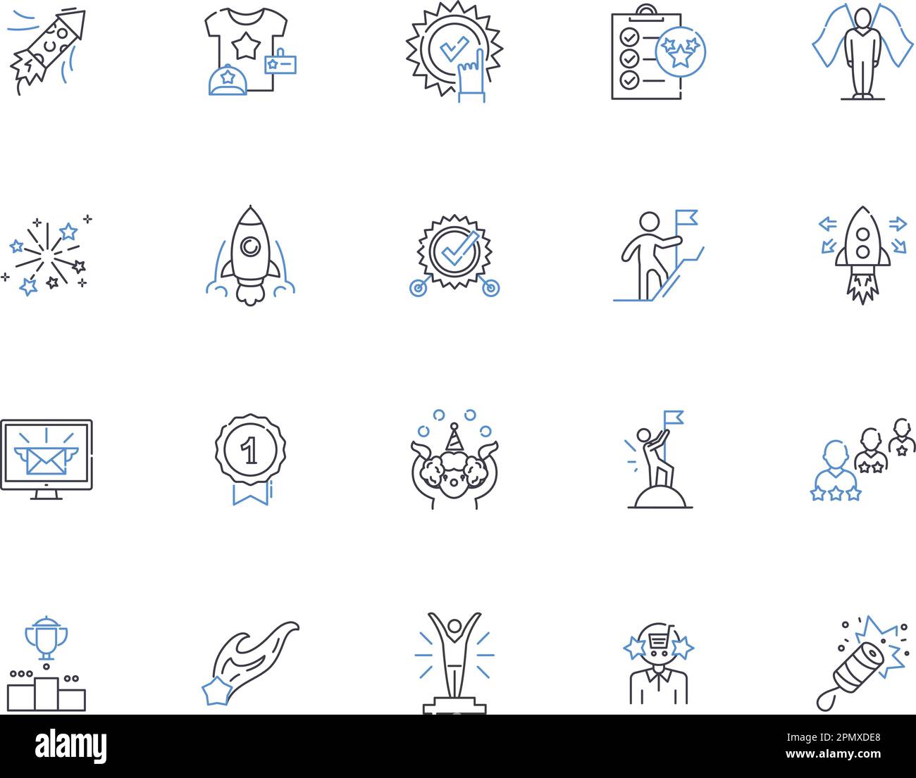 Successful people outline icons collection. Prosperous, triumphant ...