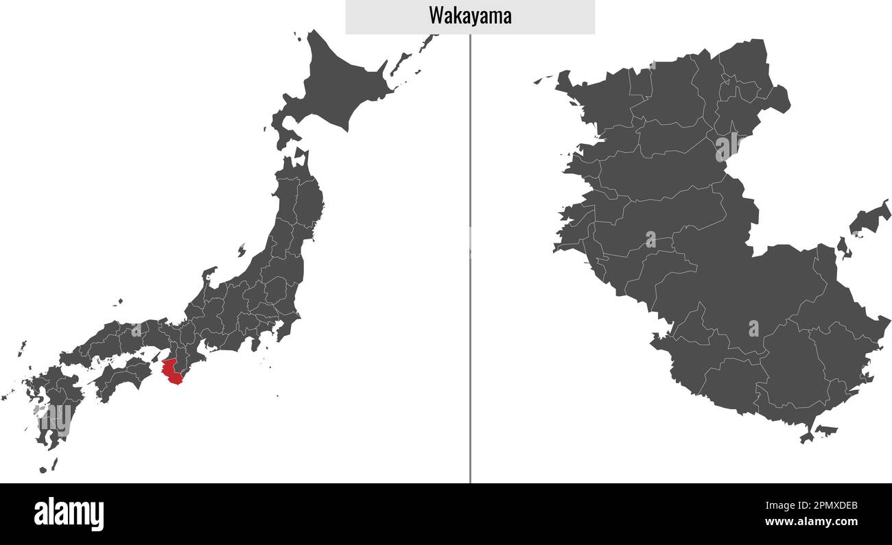 map of Wakayama prefecture of Japan and location on Japanese map Stock ...
