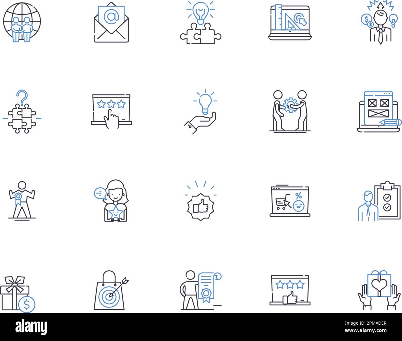Marketing outline icons collection. Advertising, Promotion, Branding ...