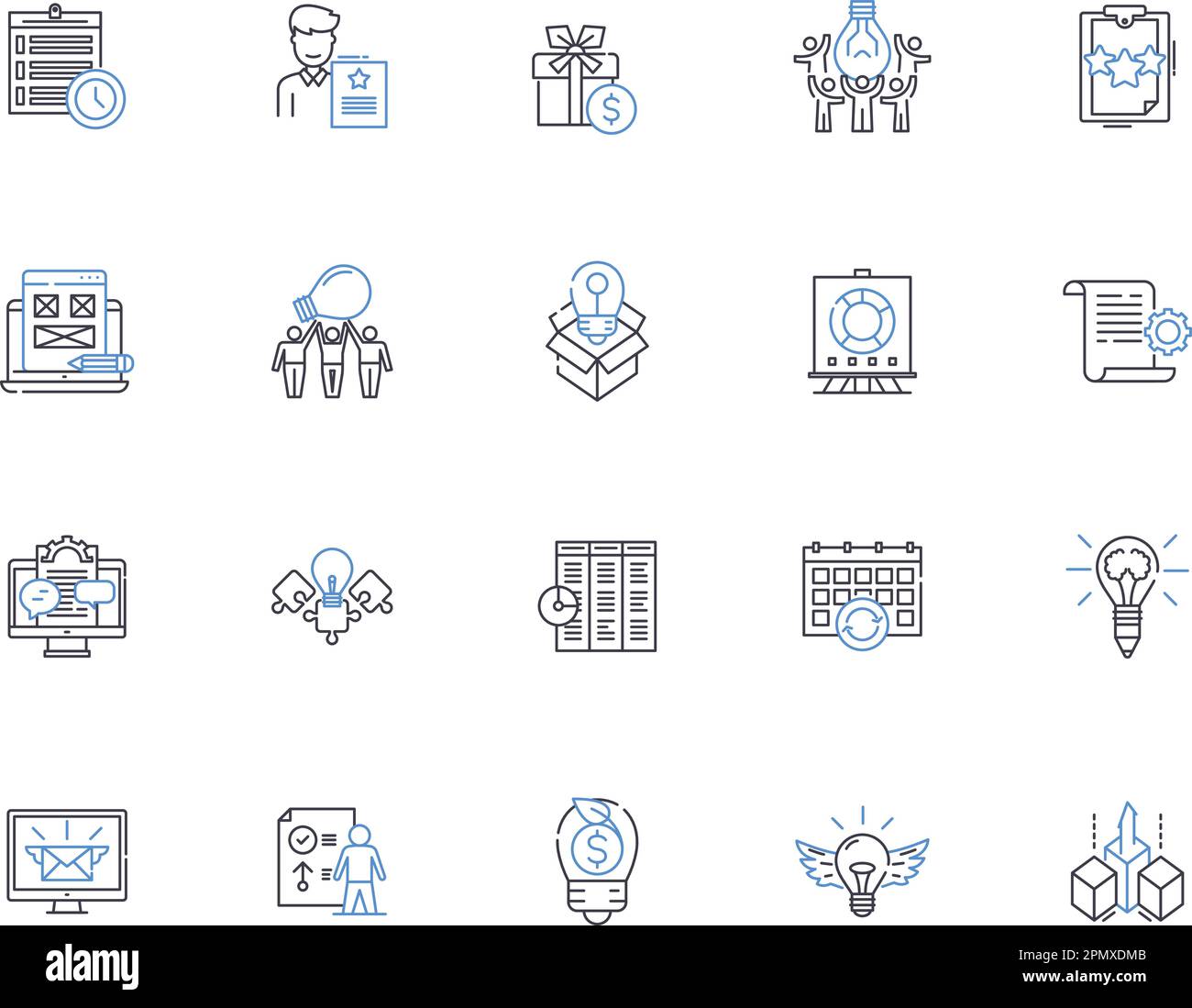 Marketing plan outline icons collection. Strategy, Tools, Budget ...