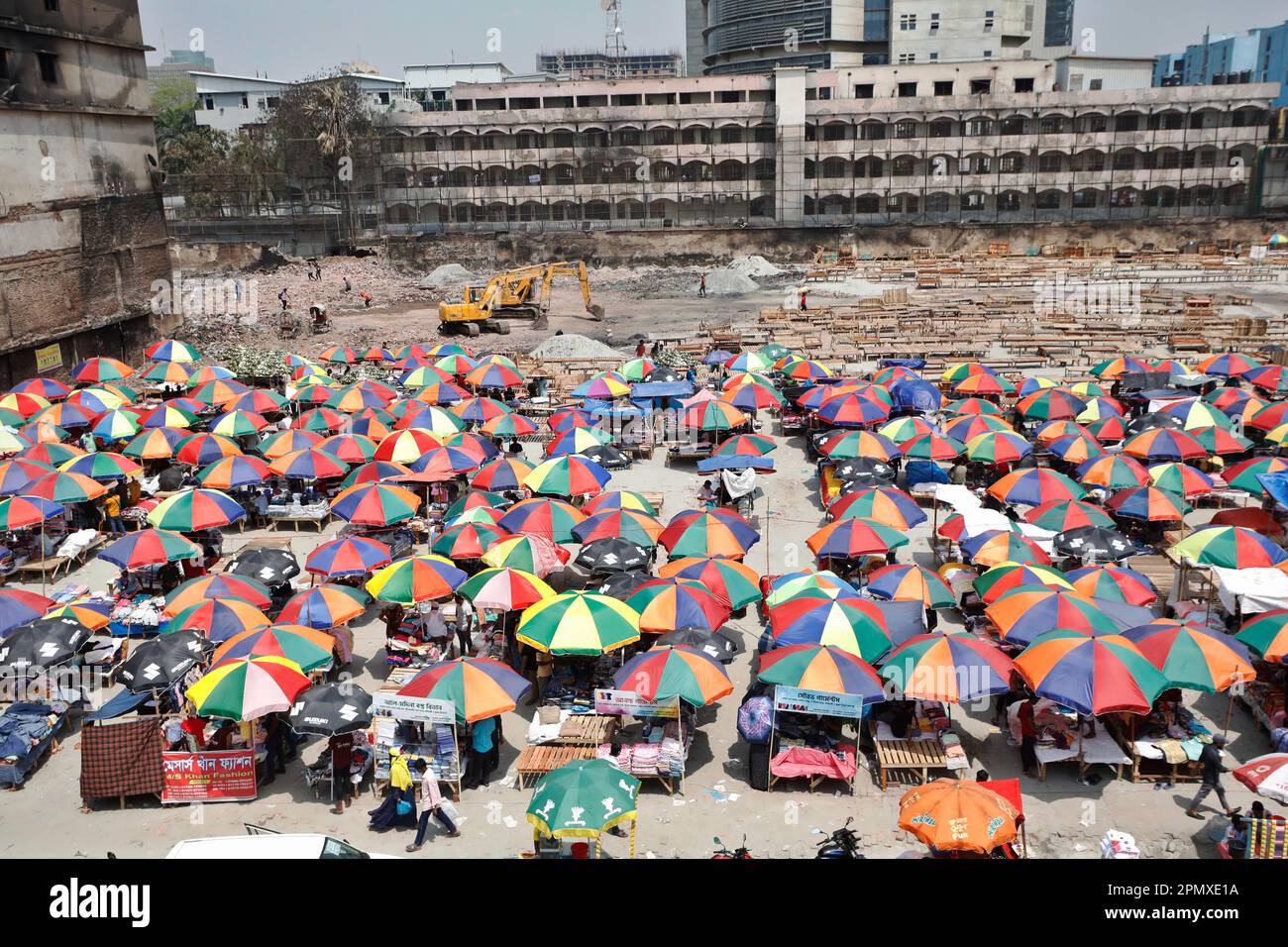 Dhaka, Bangladesh - March 15, 2023: Businessmen affected by the fire in ...