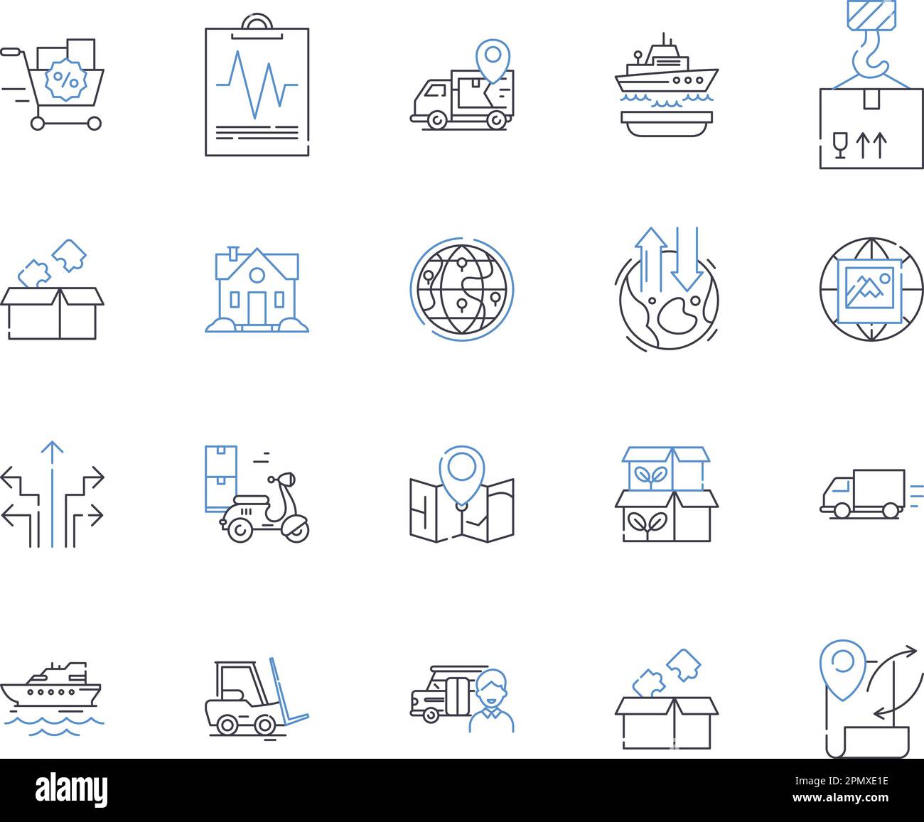 Logistic business outline icons collection. Logistics, Business, Shipping, Delivery, Cargo ...