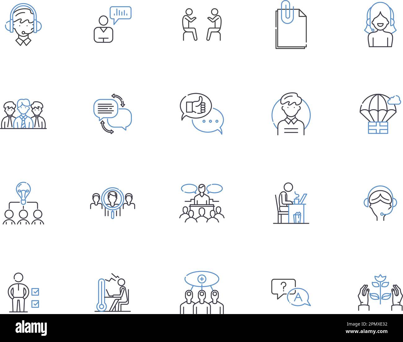 AI assistance outline icons collection. Artificial, Intelligence ...