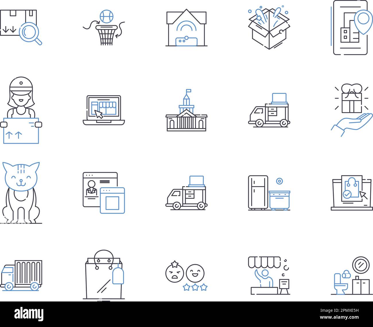 Smart city outline icons collection. Smart, City, Intelligent ...