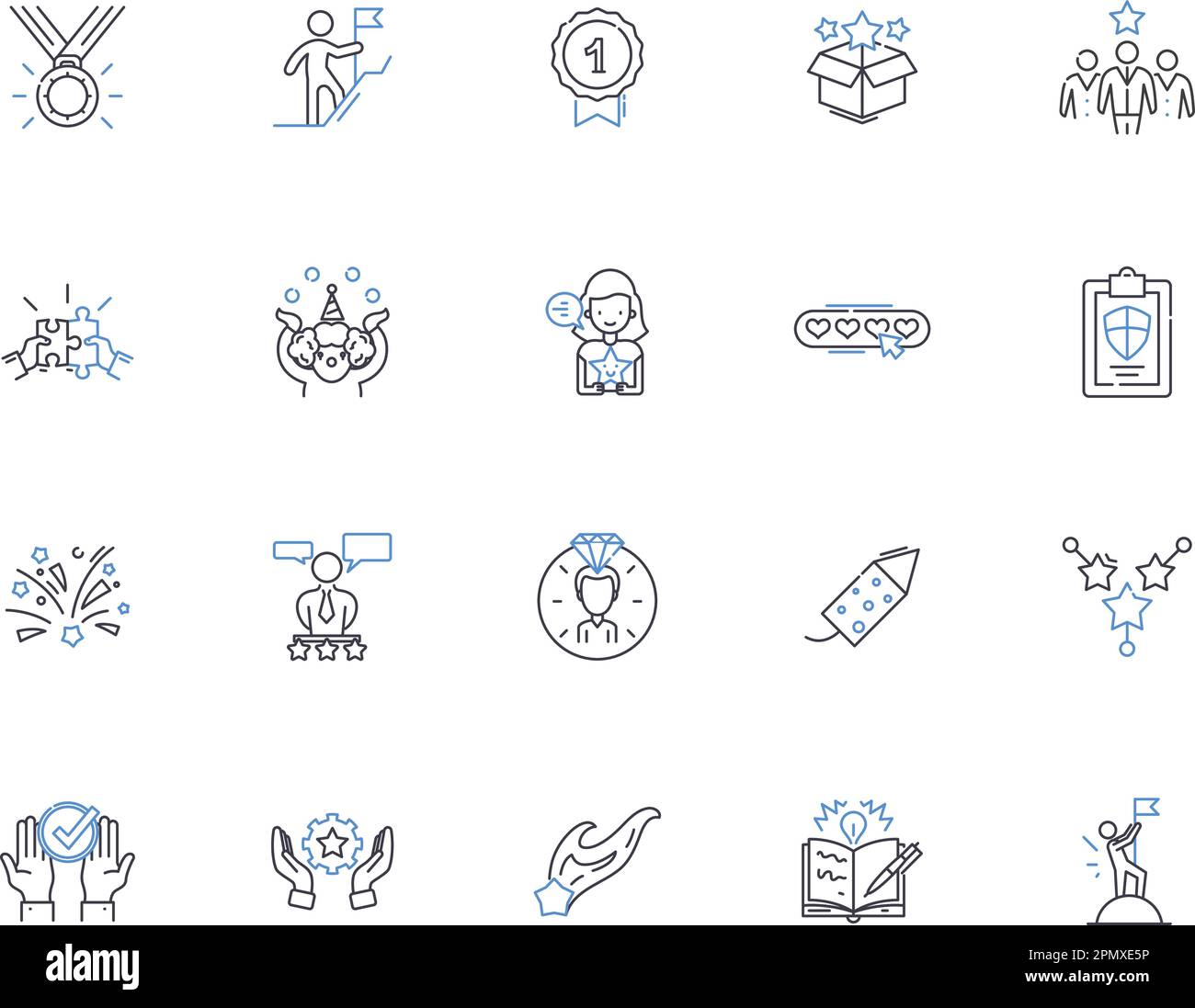 Successful business outline icons collection. Profit, Entrepreneur ...