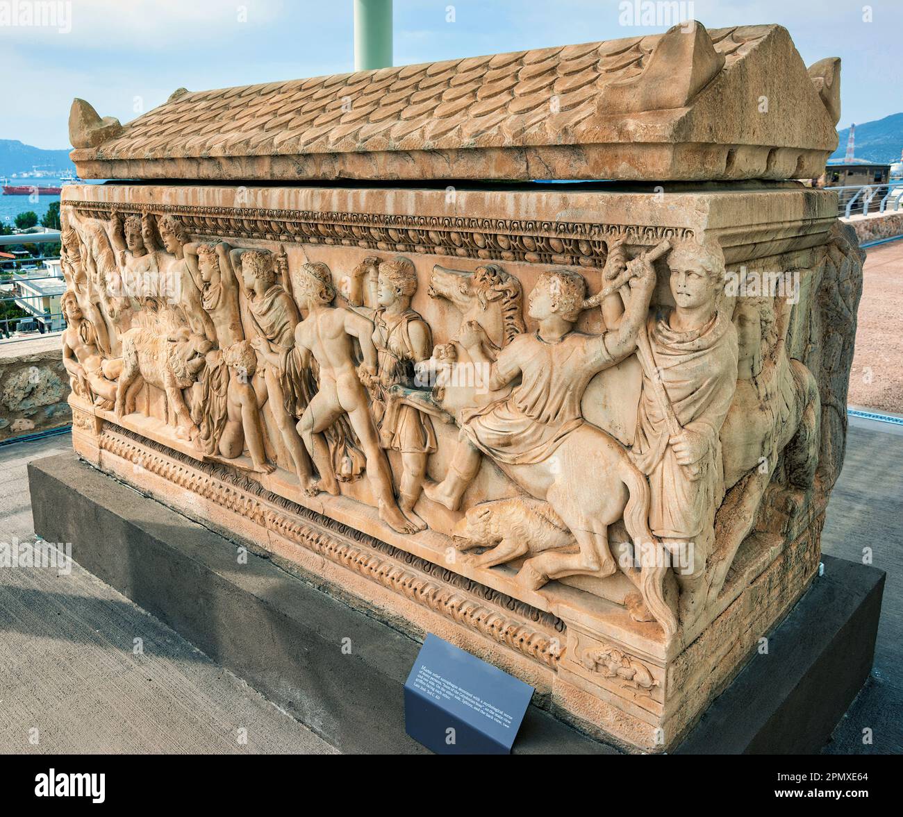Sarcophagus in the archaeological site of Eleusis in Attica Greece ...