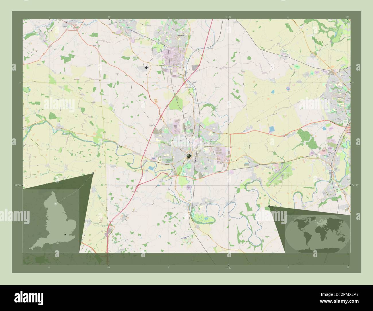 Darlington, unitary authority of England - Great Britain. Open Street ...