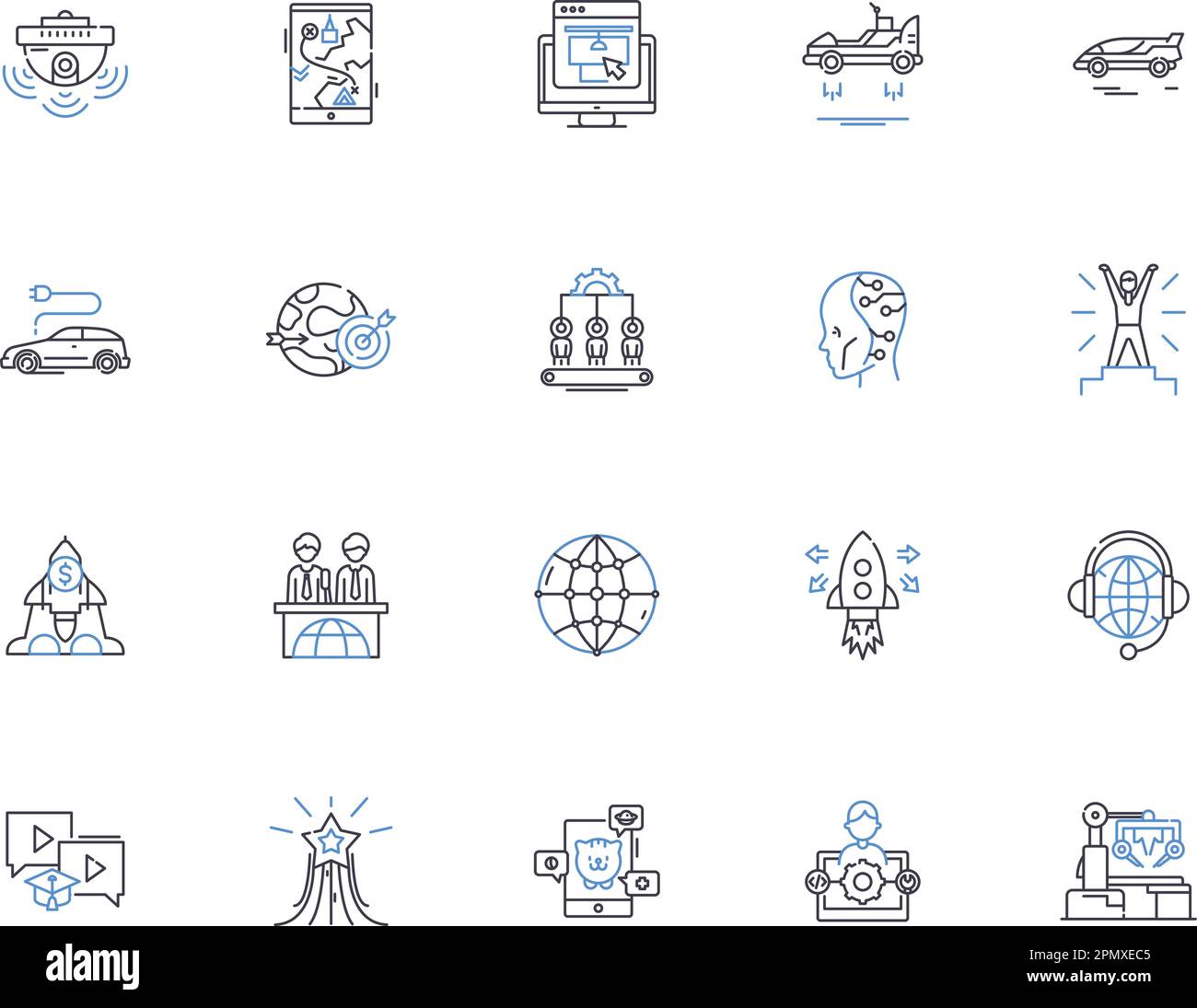Future technologies outline icons collection. AI, Robotics, Automation ... Future technologies outline icons collection. AI, Robotics, Automation ...